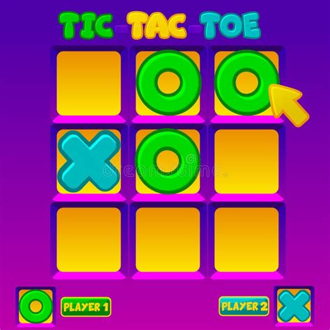 Tic Tac Toe Ui With Arow Cursor Board Logic Game For Your Game