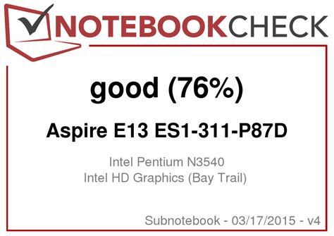 Acer Aspire E13 Es1 311 Notebook Review Reviews