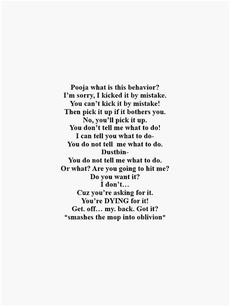 pooja what is this behavior script sticker sticker for sale by mishtibhatia redbubble