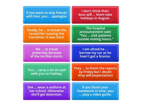 So B2 6 1 Grammar Modal Verbs Flip Tiles