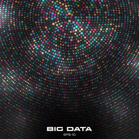 Big Data Visualization Circular Cluster Of Multicolored Points With