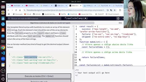 Create Strings Using Template Literals Criar Lista Html Com For Youtube