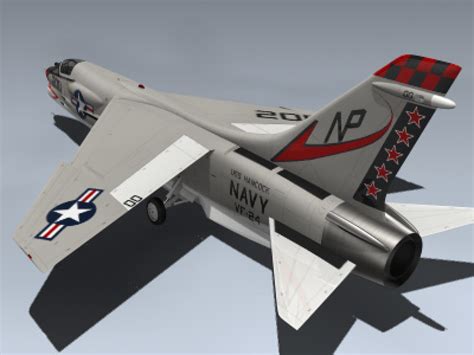F 8j Crusader 3d Model By Mesh Factory