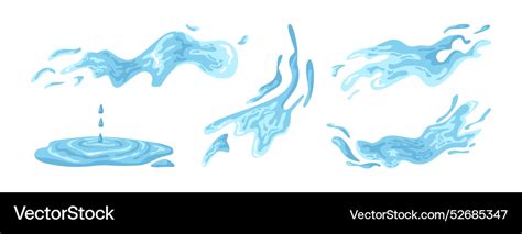 Water Splashes Collection Splashdown Of Aqua Vector Image