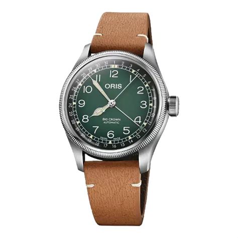 Jual Oris Jam Tangan Pria Oris Big Crown 01 754 7779 4067 Set Cervo Volante Green Dial Brown