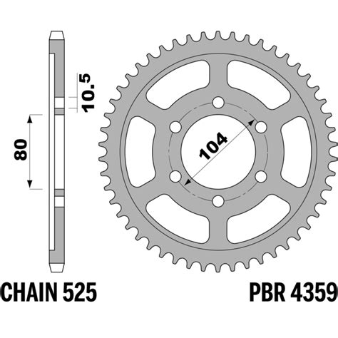213 R 4359temp Pbr Steel Rear Sprocket