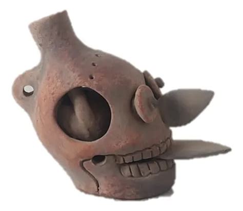 Silbato Artesanal Mictlantecuhtli Azteca Con Cuchillas Envío Gratis