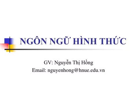 PPT - NGÔN NGỮ HÌNH THỨC PowerPoint Presentation, free download - ID ...
