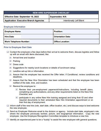 Free 33 Supervisor Checklist Samples In Pdf Ms Word