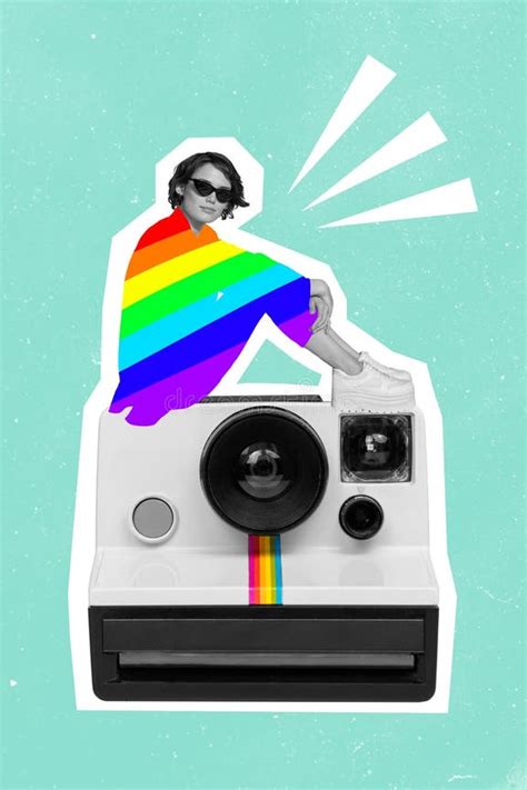 Creative 3d Collage Artwork Postcard Poster Sketch Of Gir Sit Huge Big