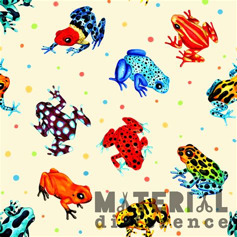 Rainbow Frogs Cream Mt Material Difference