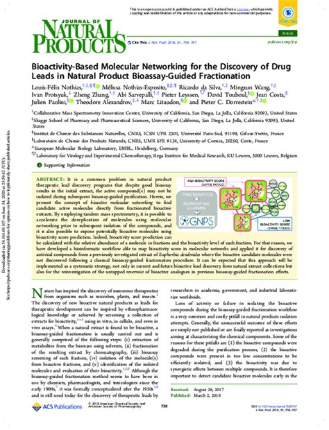 pdf bioactivity based molecular networking for the discovery of drug