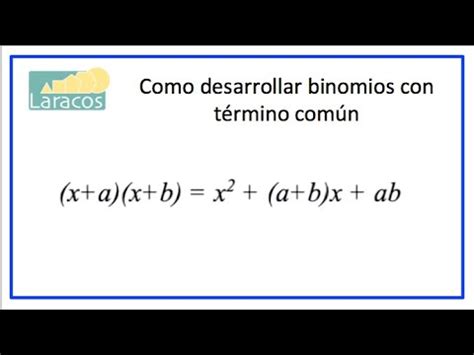 Productos Notables Binomios Con Termino Comun Youtube
