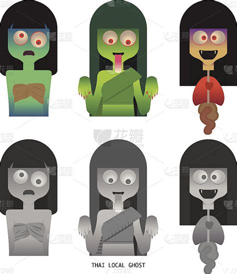 泰国鬼，矢量字符概念