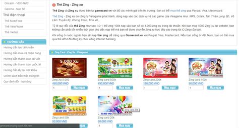 Mua Zing Xu Online Và Thông Tin Cần Biết