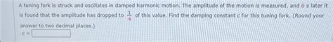 [solved] A Tuning Fork Is Struck And Oscillates In Damped