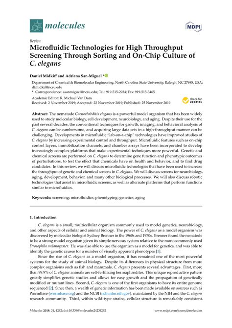 Pdf Microfluidic Technologies For High Throughput Screening Through