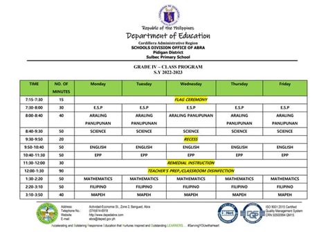 G4 Class Scheduledocx