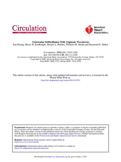 Pdf Ventricular Defibrillation With Triphasic Waveforms Bruce H
