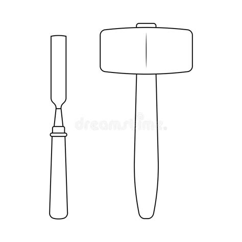 Mallet Chisel Stock Illustrations 288 Mallet Chisel Stock