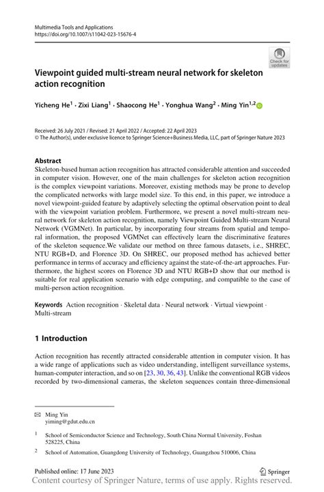Viewpoint Guided Multi Stream Neural Network For Skeleton Action Recognition Request Pdf