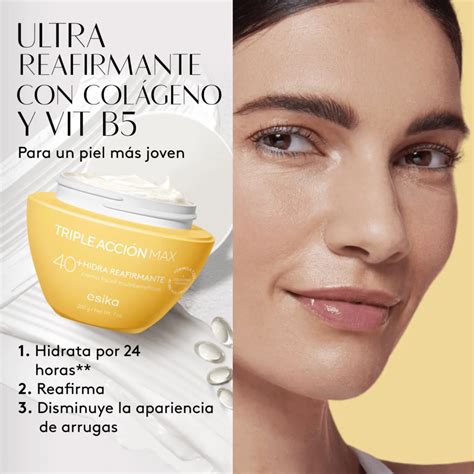 Esika Triple Accion Max 40 Crema Hidra Reafirmante Ácido Hialurónico Y