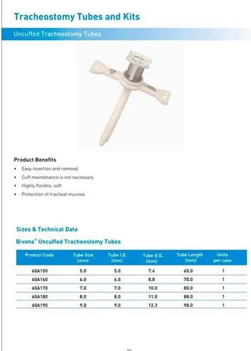 Bivona Cuffless Tracheostomy Tube