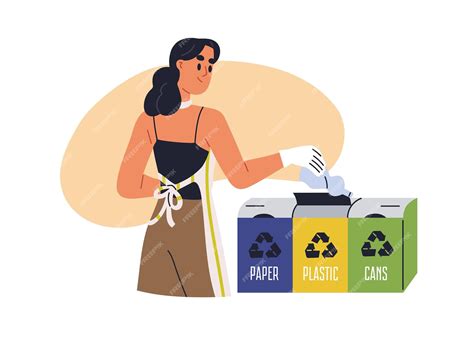 Premium Vector Garbage Trash Sorting Concept Person Throwing Premium Vector Garbage Trash Sorting Concept Person Throwing