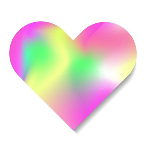 Pegatina Corazón Y2k Holografía Estilo Neón Color 25661462 Vector En