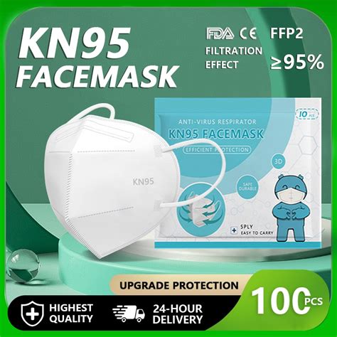 100 Pcs Kn95 Mask 5 Ply Medical Original Facemask 100pcs 5d Fda