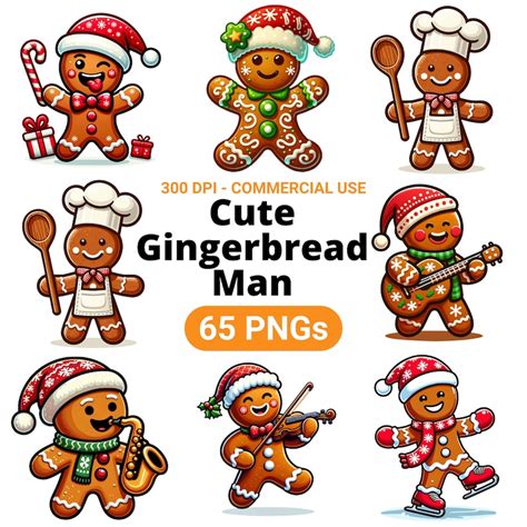 Ginger Breadman Clipart Bundle Gingerbreadman Png Gingerbread People Gingerbread Graphics
