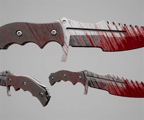 Artstation High Detail Tactical Knife With Extra Skins Game Assets