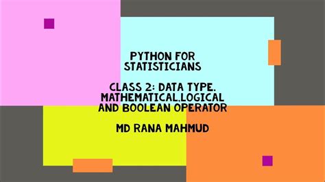 Python For Statisticians Class 2 In Bangla By Md Rana Mahmud Youtube