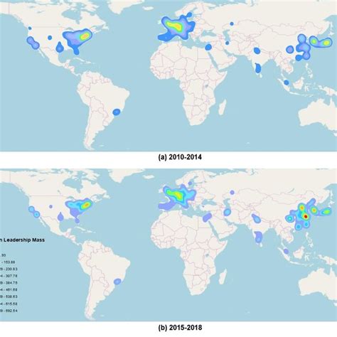 The Kernel Density Heat Map Of The Distribution Of Research Leadership