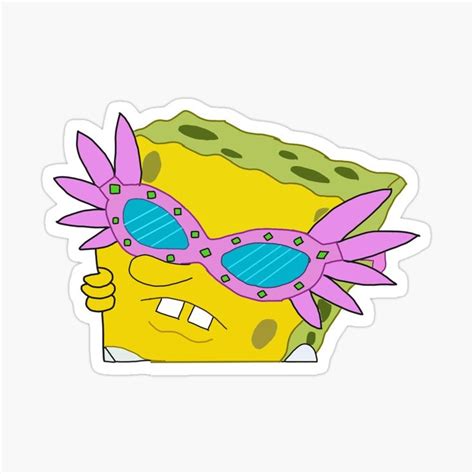 Spongebob Glasses Meme Sticker Sticker For Sale By Samar N Meme Stickers Spongebob Glasses