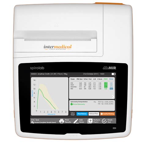 Mir Intermedical Spirolab Spirometer With Spirometry Software And