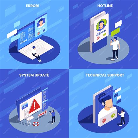 Premium Vector Technical Support Call Centre Hotline Isometric 2x2