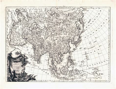 Large Scale Old Antique Map Of Asia 1787 Old Maps Of Asia Asia