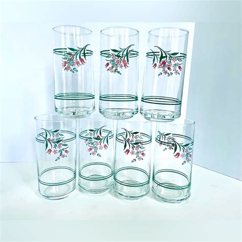 Corelle Dining Vintage Rare Slant Side Set Of 7 Corelle Rosemarie