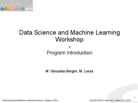 Data Science And Machine Learning Workshop Program Introduction