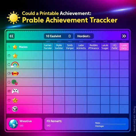 Could A Printable Achievement Tracker Enhance Gaming Leveluptalk