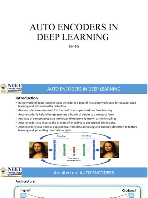 Unit 5 Auto Encoders In Deep Learning Download Free Pdf Data Compression Applied Mathematics