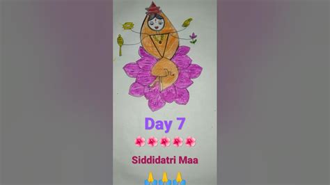 Navarathri Special Sidhidatri Devi Drawing Easy And Cute Youtube