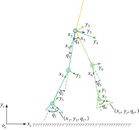 Coordinate Frames For A Floating Exoskeleton With Positions Of The