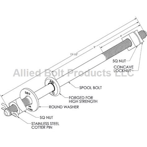 58 X 9 Single Upset Spool Bolt Hdg Allied Bolt Products Llc