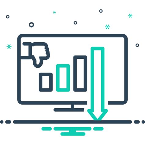 Declined Decrease Reduce Down Graph Market Economy Icon