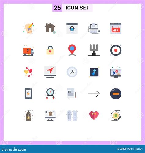Creative Icons Modern Signs And Symbols Of Monoblock Coding Location Code Profile Stock