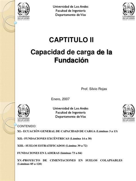 Capacidad De Carga En Fundaciones Pdf Estrato Fundación Ingeniería