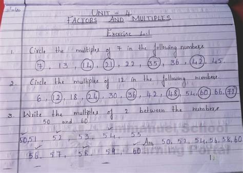 Th Std Maths Factors And Multiples Lesson Notes IMMANUEL
