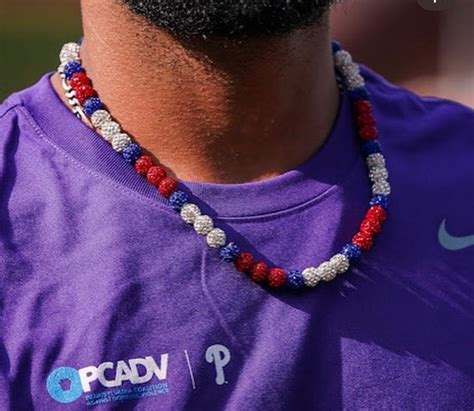 Miami Baseball Beaeded Necklace Rhinestone Bead Bling Shiny Chain
